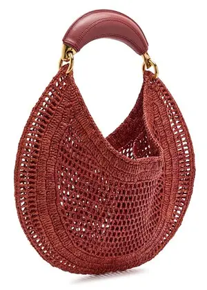 Chloé Summer Banana Logo Raffia Shoulder Bag