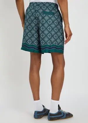 Casablanca Radiating Logo-monogram Silk Shorts