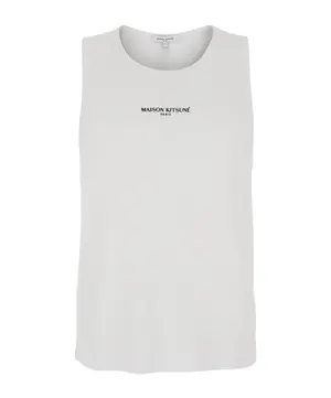 Maison Kitsuné Paris Logo Ribbed Tank Top