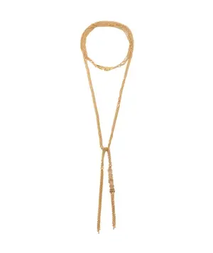 Chloé Brass Belt-embellished Logo Charm Drop Necklace