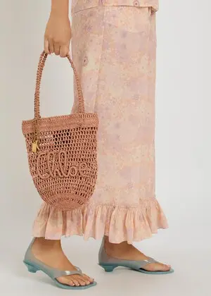 Chloé Floral-print Silk Wide-leg Trousers - Pink
