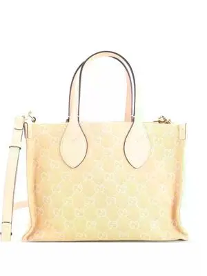 Gucci Ophidia Gg Denim Medium Tote Bag - Neutrals