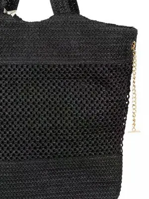 MARC ELLIS Logo-appliqué Woven Tote Bag - Black