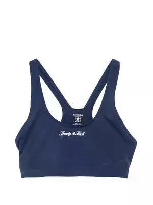 SPORTY & RICH Signature Logo Sports Bra - Blue