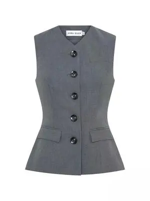 Anna Quan Kendall Peplum Top - Grey