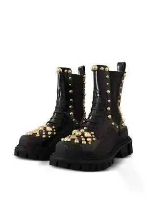 Dolce & Gabbana Studded Leather Combat Boots