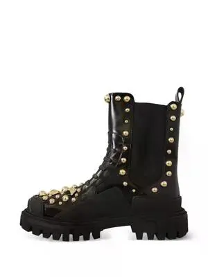 Dolce & Gabbana Studded Leather Combat Boots