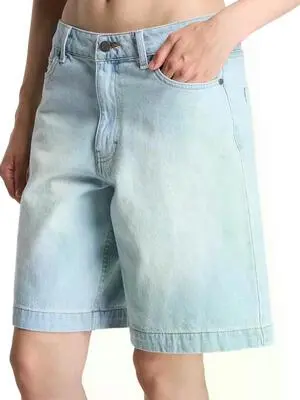KARL KANI Stone-washed Denim Shorts
