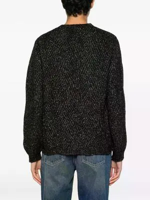 Momoni Metallic-effect V-neck Wool Cardigan