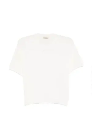 Momoni Short-sleeved Round Neck T-shirt In Linen - Neutrals