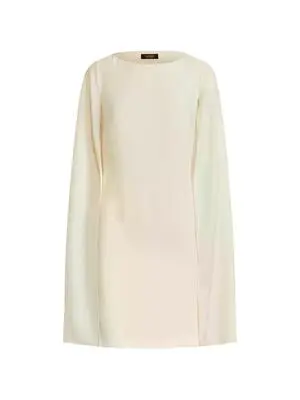 Ralph Lauren Cream Georgette Cape Overlay Mini Dress - Neutrals
