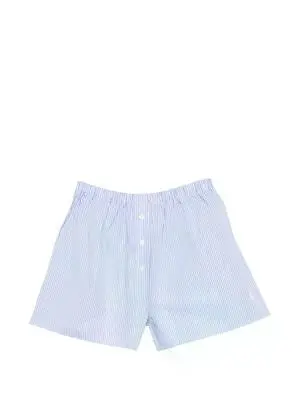 SPORTY & RICH Striped Button-detail Shorts - Blue