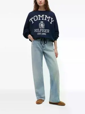 Tommy Hilfiger Crest Logo Print Drawstring Hem Sweater