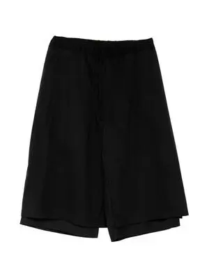 GIOVANNI CAVAGNA Layered Drawstring Trousers - Black