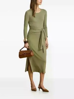 Ralph Lauren Belted Georgette Surplice Midi Dress