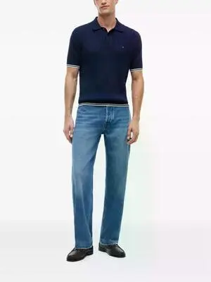Tommy Hilfiger Cable-knit Polo Sweater - Blue