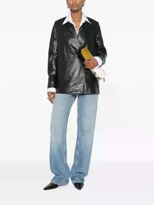 ADRIANNA FERETTI Leather Wrap Jacket