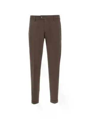 RE-HASH Slim Fit Trousers - Brown