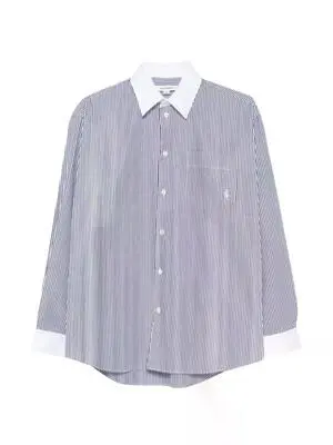 SPORTY & RICH Striped Cotton Shirt - Blue