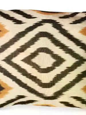 LES-OTTOMANS Ikat-pattern Cushion