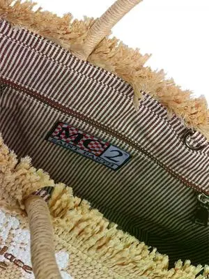 MC2 SAINT BARTH Floral Embroidered Fringed Tote Bag