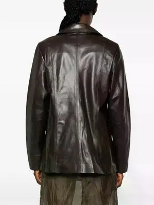 ADRIANNA FERETTI Leather Button-fastening Jacket