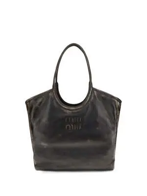 Miu Miu Ivy Leather Tote Bag - Brown