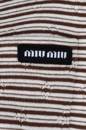 Miu Miu Striped Long Sleeve Knitwear