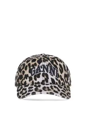 GANNI Leopard Print Baseball Cap - Multicolor