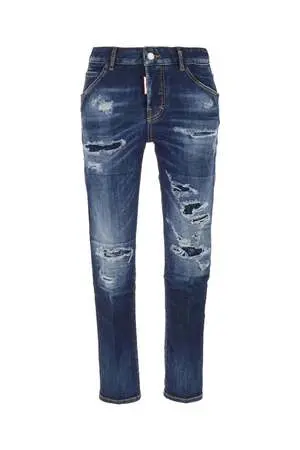 Dsquared2 Distressed Dark Wash Slim Fit Jeans - Multicolor