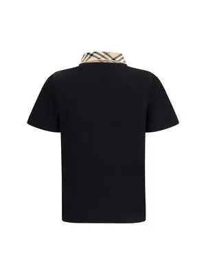 Burberry Cotton Polo Shirt With Signature Check Collar