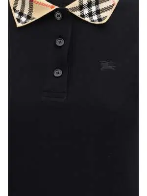 Burberry Cotton Polo Shirt With Signature Check Collar