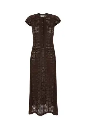 Malo Crocheted Button-front Maxi Dress - Multicolor