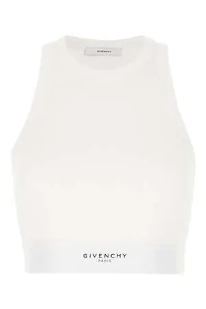 Givenchy Ribbed Cropped Top With Logo Detail - Multicolor
