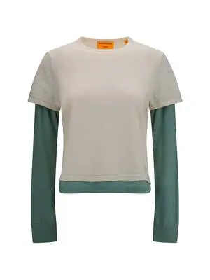 Guest In Residence Guest In Residence Layered Jersey And Silk Blend Sweater Multicolor