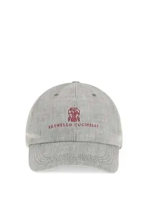 Brunello Cucinelli Baseball Cap In Linen And Virgin Wool