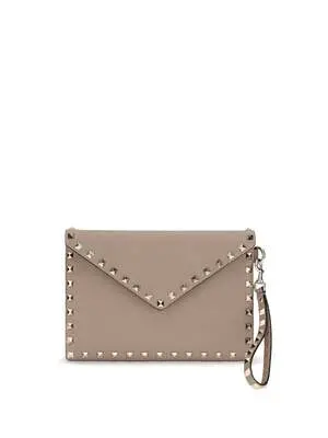 Valentino Garavani Rockstud Pouch In Grained Calfskin - Multicolor
