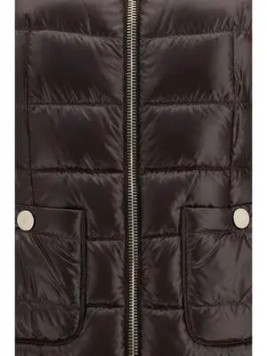 Herno Maria Down Jacket With High Collar And Zipper Closure - Brown