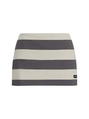 Miu Miu Striped Cotton Mini Skirt - Multicolor