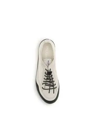 Prada Leather And Fabric Sneakers With Elastic Laces - Multicolor