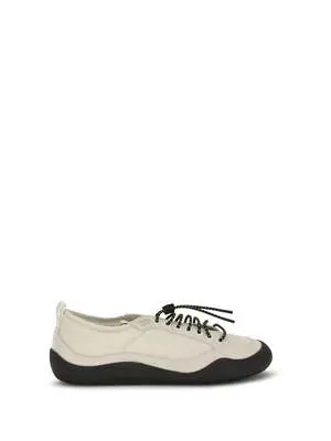 Prada Leather And Fabric Sneakers With Elastic Laces - Multicolor