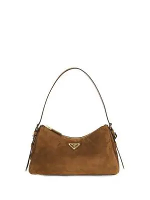 Prada Aimée Suede Shoulder Bag - Brown