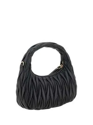Miu Miu Matelassé Hobo Handbag - Black