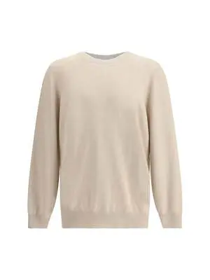 Brunello Cucinelli Cashmere Crew Neck Sweater - Cream