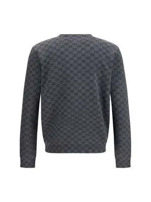 Gucci Silk And Wool Gg Print Cardigan - Gray