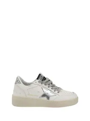 GOLDEN GOOSE Ball Star 2 Leather Sneakers - Silver