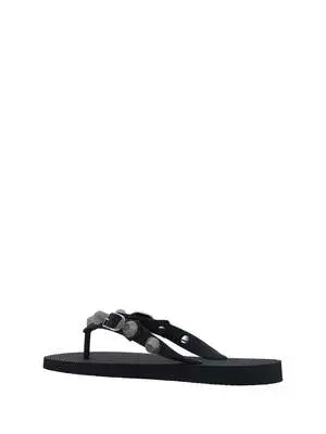 Balenciaga Cagole Studded Flip Flops
