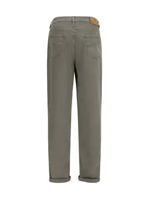 Brunello Cucinelli Cotton Jeans With Turn-up Hem - Green