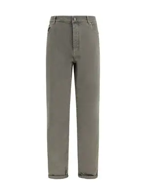 Brunello Cucinelli BRUNELLO CUCINELLI Cotton Jeans With Turn-Up Hem Green