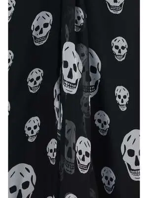 Alexander McQueen Skull Print Draped Maxi Skirt